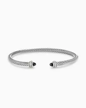 David Yurman Classic Cable Bracelet With Diamonds - Black Onyx