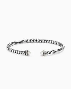 David Yurman Classic Cable Bracelet With Diamonds - Pearl
