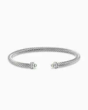 David Yurman David Yurman Classic Cable Bracelet With Diamonds And Gemstones Prasiolite