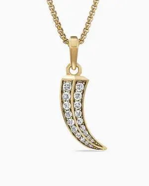 David Yurman Claw Amulet In 18k Yellow Gold With Black Diamonds - Diamond
