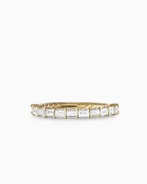 David Yurman Dy Eden Band Ring In 18k Yellow Gold With Baguette Diamonds - Diamond