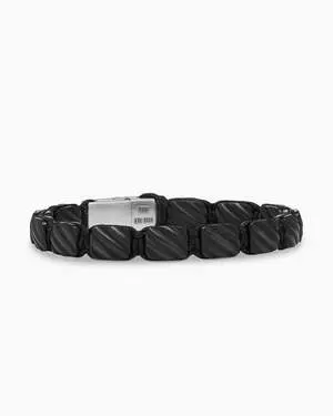 David Yurman David Yurman Sculpted Cable Woven Tile Bracelet Titanium/black Rhodium