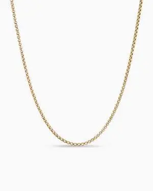 David Yurman Box Chain Slider Necklace - All 18k Yellow Gold