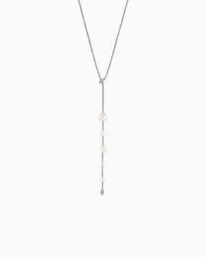 David Yurman And Diamond Y Necklace - Pearl
