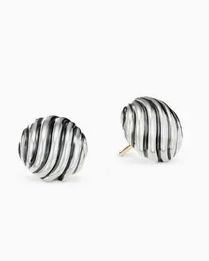 David Yurman Sculpted Cable Stud Earrings - All Sterling Silver
