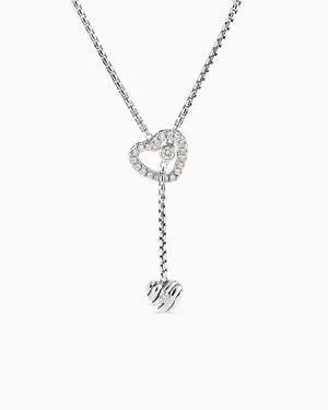 David Yurman Cable Collectibles Heart Y Necklace - Diamond