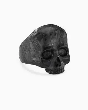 David Yurman Memento Mori Skull Ring - Forged Carbon