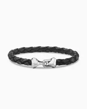 David Yurman Armory Bracelet With Sterling Silver - Black Leather