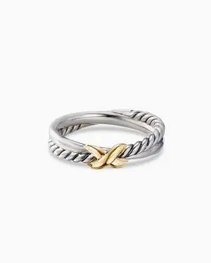 David Yurman Sterling Silver And 18k Yellow Gold Petite X Ring - Sterling Silver/18k Yellow Gold