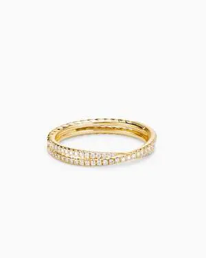 David Yurman Dy Crossover® Micro Pavé Band Ring - Diamond