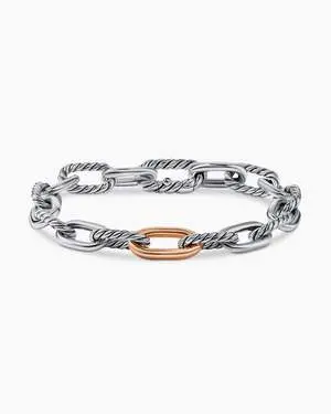 David Yurman Dy Madison® Chain Bracelet - Silver/18k Rose Gold