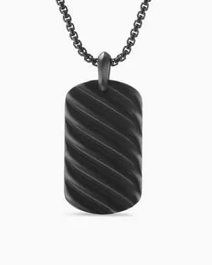 David Yurman Sculpted Cable Tag - Black Titanium