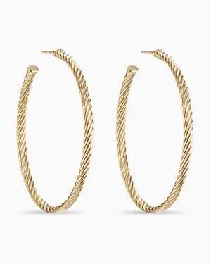 David Yurman Cablespira® Hoop Earrings - All 18k Yellow Gold