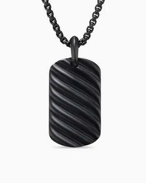 David Yurman Sculpted Cable Tag - Black Titanium