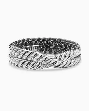 David Yurman Sculpted Cable Double Wrap Bracelet All Sterling Silver