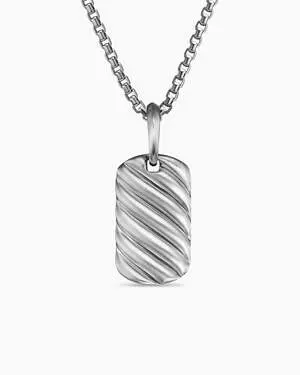 David Yurman Sculpted Cable Tag - All Sterling Silver