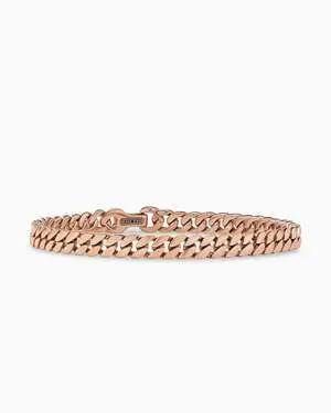 David Yurman Curb Chain Bracelet In With Cognac Diamonds - 18k Rose Gold