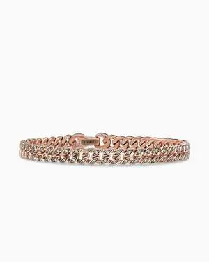 David Yurman Curb Chain Bracelet In With Cognac Diamonds - Cognac Diamond