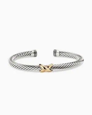David Yurman X Classic Cable Station Bracelet - Sterling Silver/14k Yellow Gold