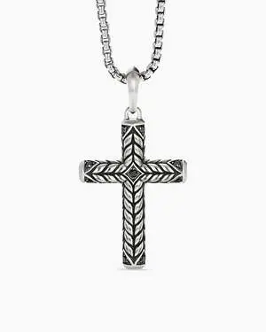 David Yurman Chevron Cross Pendant - Black Diamond