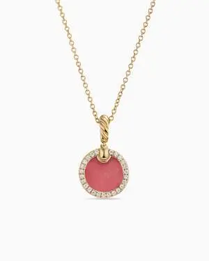 David Yurman Petite Dy Elements® Pendant Necklace With And Diamonds - Rhodonite
