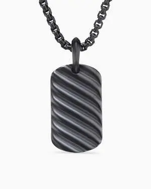 David Yurman Sculpted Cable Tag - Black Titanium