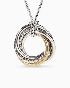 David Yurman Crossover Pendant Necklace - Sterling Silver/14k Yellow Gold