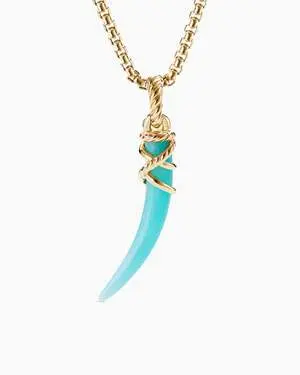 David Yurman Tusk Amulet With And 18k Yellow Gold - Amazonite