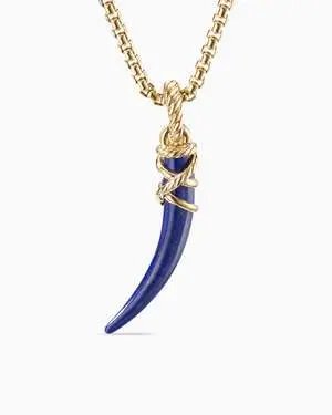 David Yurman Tusk Amulet With And 18k Yellow Gold - Lapis Lazuli