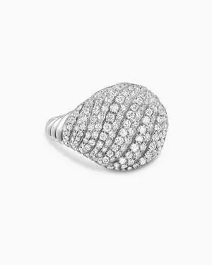 David Yurman Sculpted Cable Pinky Ring With Diamonds - Diamond