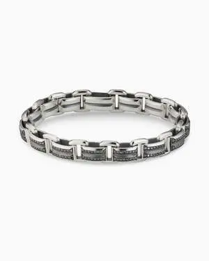David Yurman Sterling Silver And Link Bracelet - Black Diamond