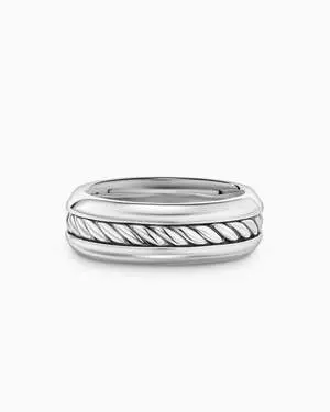 David Yurman Cable Inset Band Ring - All Sterling Silver