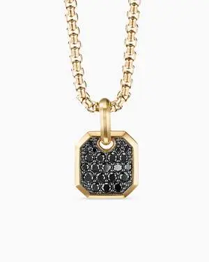 David Yurman 18k Yellow Gold Octagonal Amulet With Emeralds - Black Diamond