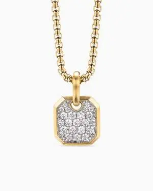 David Yurman 18k Yellow Gold Octagonal Amulet With Emeralds - Diamond
