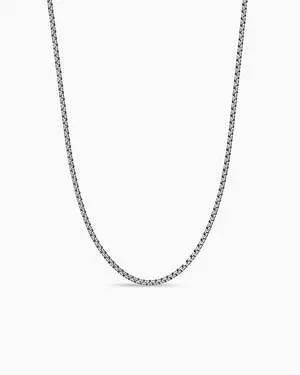 David Yurman Sterling Silver Double Box Chain Necklace - All Sterling Silver