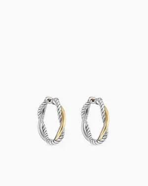 David Yurman Petite Infinity Hoop Earrings - Sterling Silver/14k Yellow Gold
