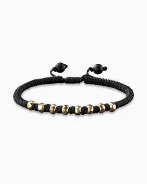David Yurman Fortune Woven Bracelet With Black Onyx And 18k Yellow Gold - Black Nylon