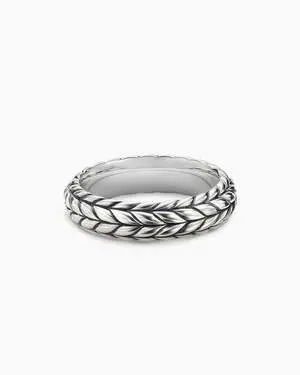 David Yurman Chevron Beveled Band Ring - All Sterling Silver