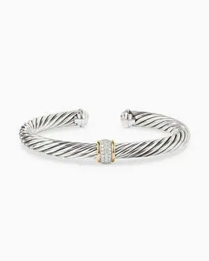 David Yurman Classic Cable Station Bracelet - Diamond
