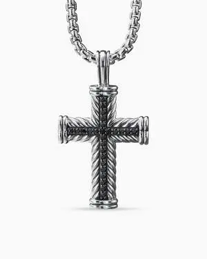 David Yurman Chevron Cross Pendant - Black Diamond
