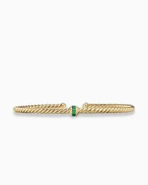 David Yurman David Yurman Cablespira® Station Bracelet With Sapphires Emerald