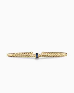 David Yurman David Yurman Cablespira® Station Bracelet With Sapphires Light Blue Sapphire