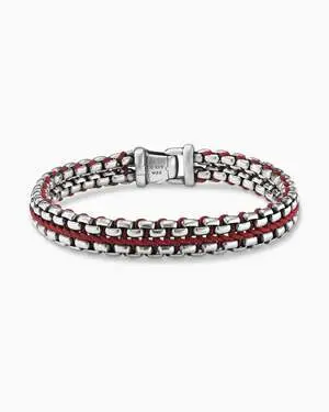 David Yurman Woven Box Chain Bracelet - Red