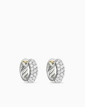David Yurman Dy Mercer® Micro Hoop Earrings With Diamonds - Diamond