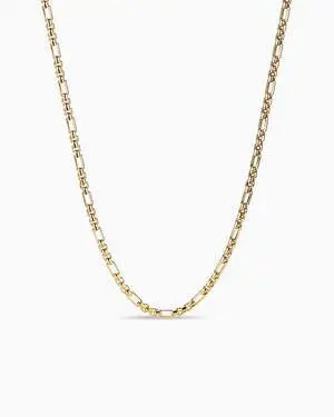 David Yurman Open Station Box Chain Necklace - All 18k Yellow Gold
