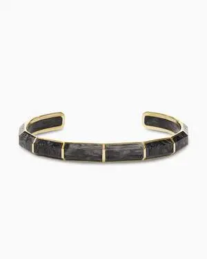David Yurman Streamline Cuff Bracelet In 18k Yellow Gold And - Forged Carbon
