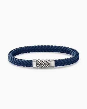 David Yurman David Yurman Chevron Bracelet Blue Rubber