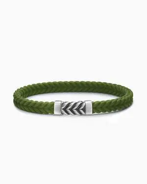 David Yurman David Yurman Chevron Bracelet Hunter Green Rubber
