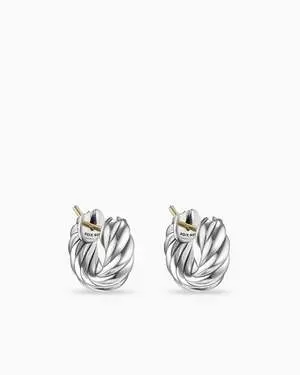 David Yurman Sculpted Cable Hoop Earrings - All Sterling Silver