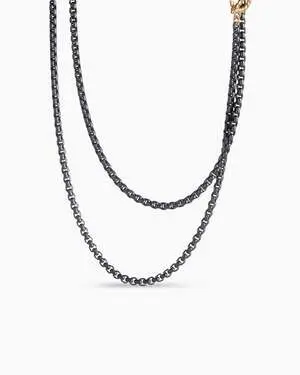 David Yurman Dy Bel Aire Color Box Chain Necklace In Acrylic With 14k Gold Accents - Black